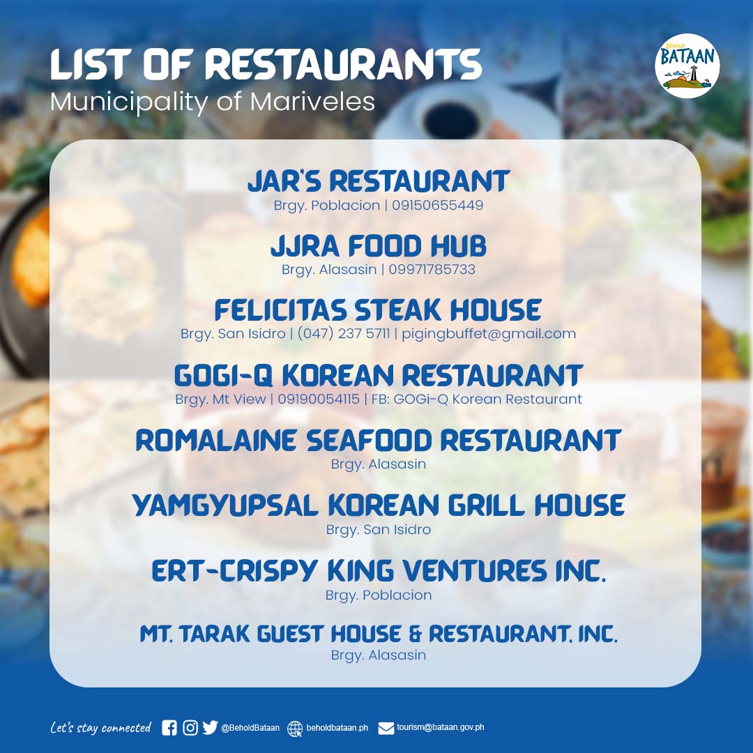 Restaurants and Cafes – Behold Bataan
